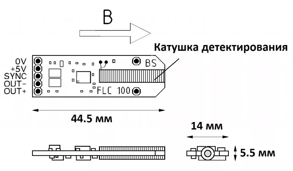 Миниатюрный феррозондовый магнитометр FLC 100 для различных применений ...
